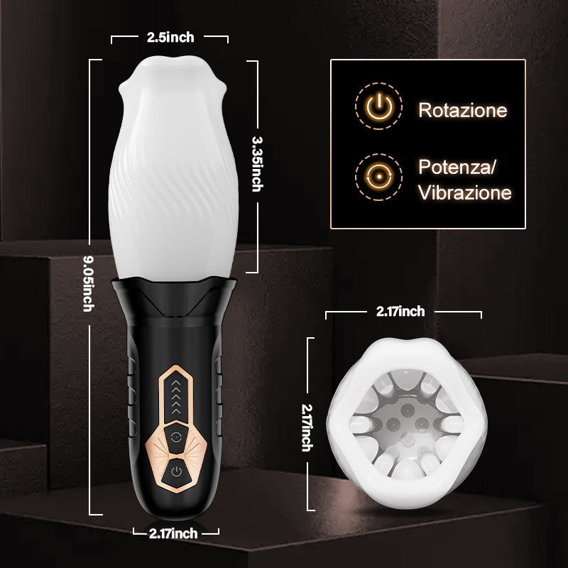 Oral-sex 2 IN 1 Masturbatore 5 modalità di Rotazione & 10 Vibrazione A – ACMEJOY-IT